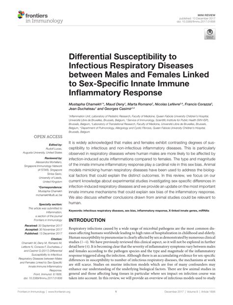 Pdf Differential Susceptibility To Infectious Respiratory Diseases