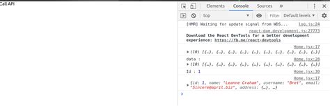 reactjs how could i pass json object array result to my api url in