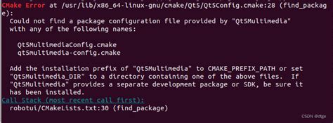 could not find a package configuration file provided by “qt5multimedia