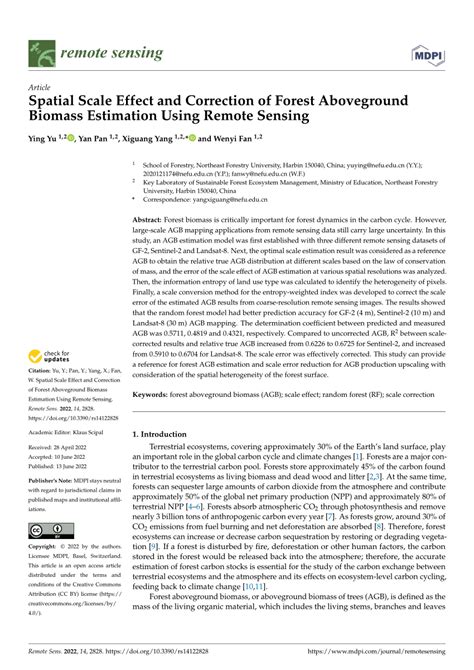 Pdf Spatial Scale Effect And Correction Of Forest Aboveground Biomass