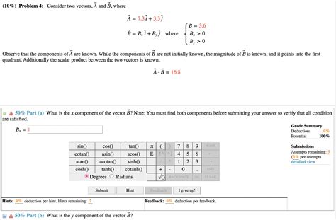 Solved 10 Problem 4 Consider Two Vectors A And B