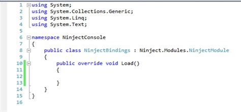 dependency injection using ninject in