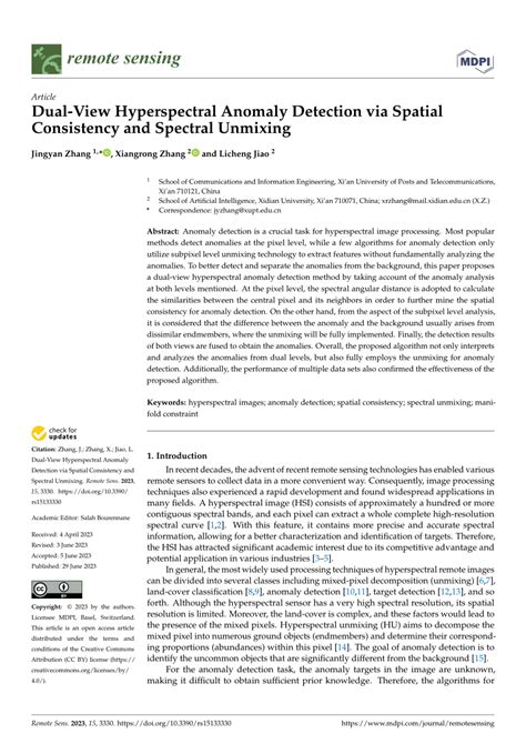 Pdf Dual View Hyperspectral Anomaly Detection Via Spatial Consistency