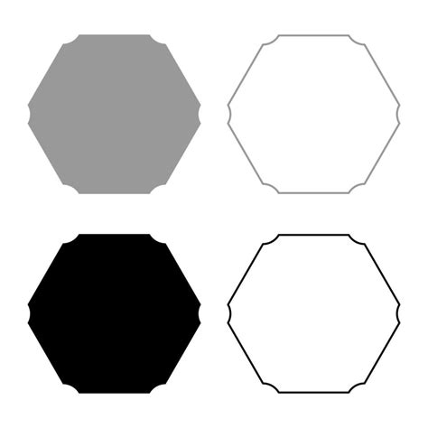 Hexagon Banderoll Hexagonal Sex Rundade Hörn Blank Mockup Tom