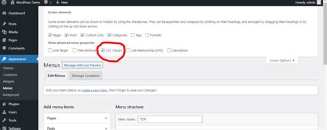php how to add data attribute to a specific element in wordpress nav