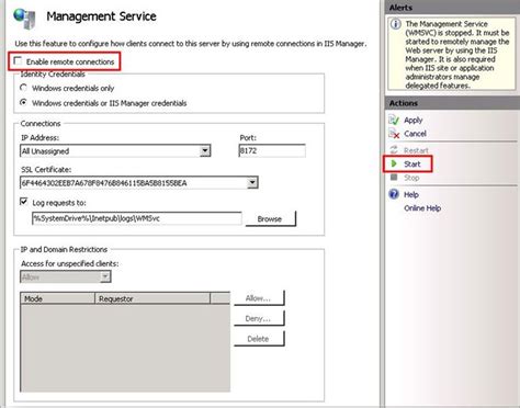 configuring remote administration and feature delegation in iis 7