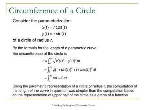 Ppt How To Compute Lengths Of Arcs On Parametric Curves Powerpoint