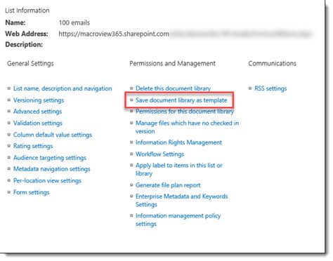 how to create and save a sharepoint document library