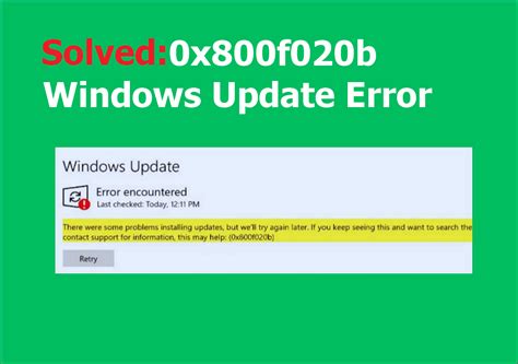 0x800f020b Windows Update Error Windows 10 11
