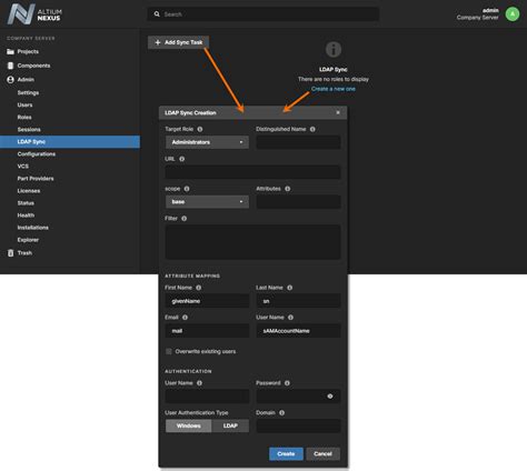 configuring ldap sync with altium nexus server 5 0 user manual