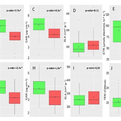 Boxplot Distribution Of Physiological Traits Of Cultivars Under Watered