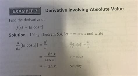 Solved Example 7 Derivative Involving Absolute Value Example