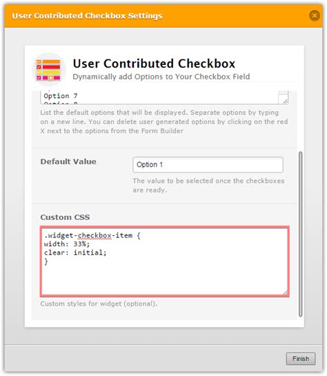 is it possible to put checkboxes into columns in user contributed