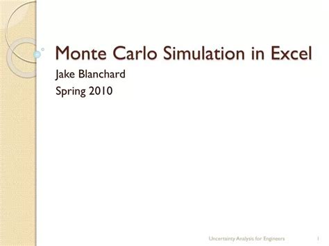Ppt Monte Carlo Simulation In Excel Powerpoint Presentation Free