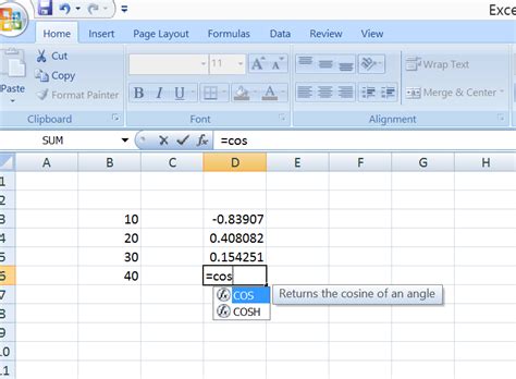 excel vba formula math functions cos