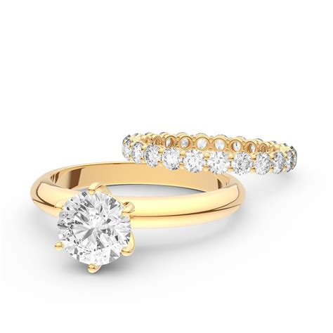 Unity 2 5ct Moissanite 10k Yellow Gold Full Eternity Proposal Ring Set