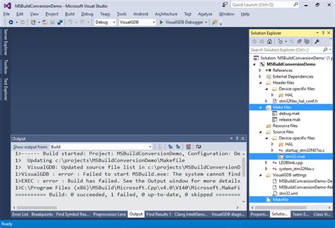 converting visualgdb make projects to msbuild visualgdb