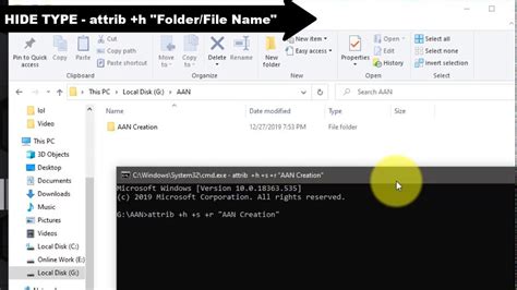 how to hide unhide filefolder using cmd command prompt images