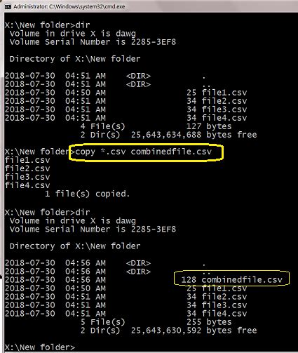 excel combining csv files from one folder into one file