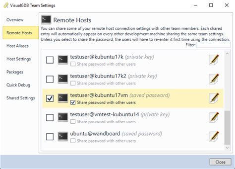 sharing common visualgdb settings with team settings engine visualgdb