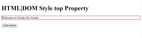 html dom style top property geeksforgeeks