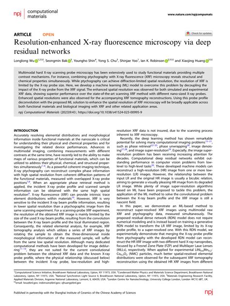 Pdf Resolution Enhanced X Ray Fluorescence Microscopy Via Deep