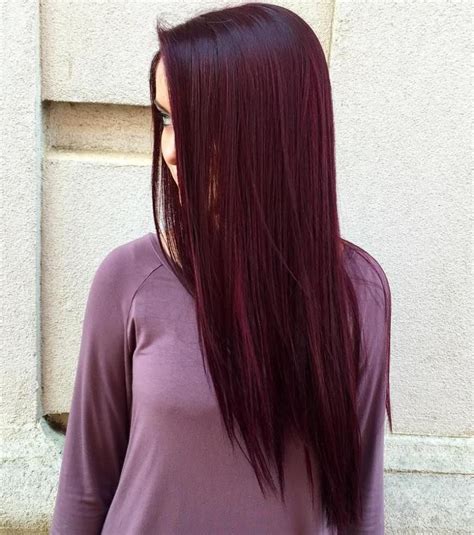 Long Straight Dark Burgundy Hair Deep Burgundy Hair Color Dark Red