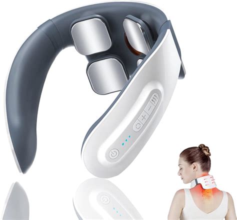 4 Teste Massaggiatore Cervicale 6 Modalità 18 Livelli Regolazione Dell