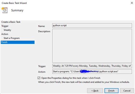 scheduled tasks scheduling python script executable in