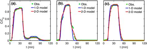 Comparison Between The Observed Breakthrough Curves Green Circle