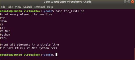 bash loop through a list of strings