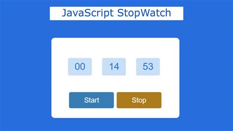 how to create stopwatch using html css javascript