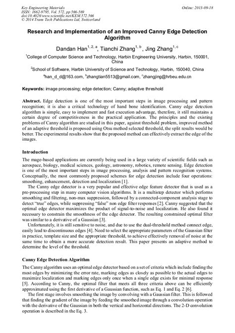 research and implementation of an improved canny edge detection