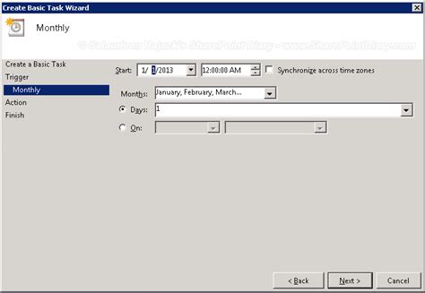 create a scheduled task to run powershell script sharepoint diary