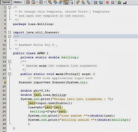 tutorial pemograman java menghitung volume bola pada aplikasi mobile