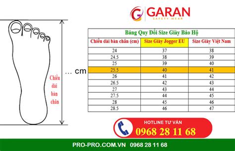 Bảng Chuyển Đổi Size Giày Bảo Hộ Lao Động Chính Xác Nhất Hiện Nay