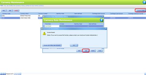 troubleshooting unable to edit currency rate in currency maintenance