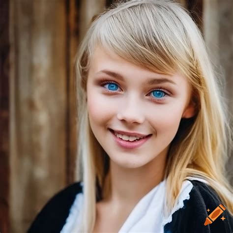 Portrait Photo Of A Blonde Girl With Natural Nordic Beauty On Craiyon