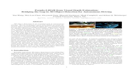 Pseudo Lidar From Visual Depth Estimation Bridging The Gap In …home
