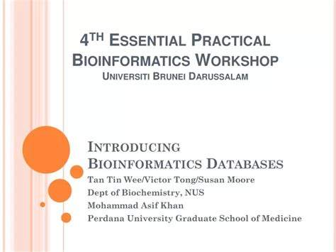 Ppt Introducing Bioinformatics Databases Powerpoint Presentation