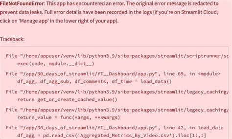 filenotfound error ☁️ streamlit community cloud streamlit