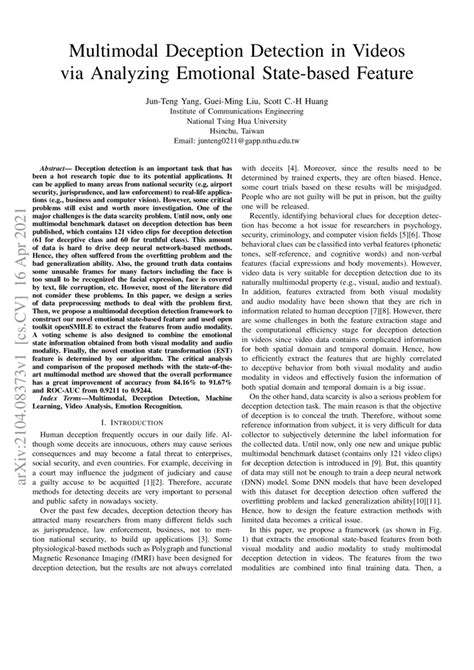 Multimodal Deception Detection In Videos Via Analyzing Emotional State