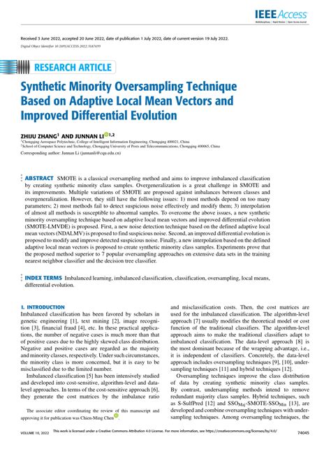 pdf synthetic minority oversampling technique based on adaptive local