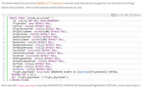 generated virtual columns in mysql 5 7 labs