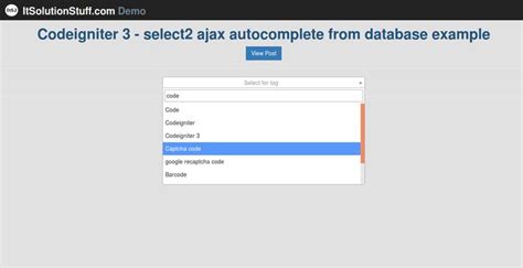 codeigniter select2 autocomplete example select2 autocomplete ajax