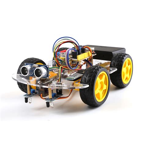 for arduino智能小车4wd创客编程机器人蓝牙遥控循迹避障车diy套 还不错创客商城