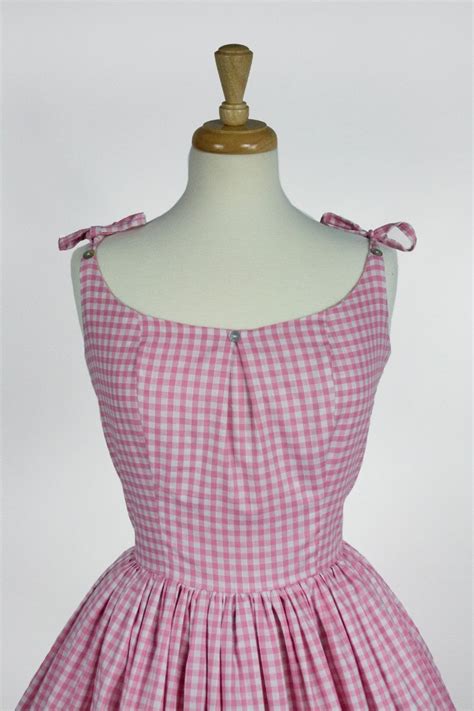 1950s Gingham Sun Dress Etsy
