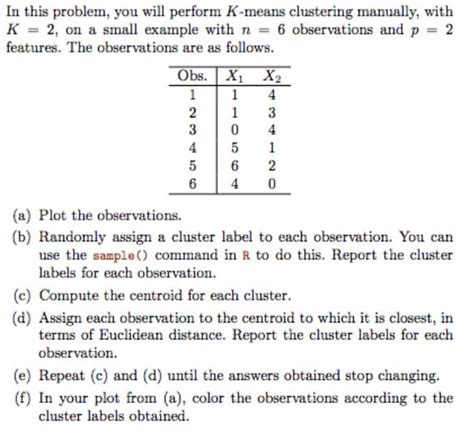 solved in this problem you will perform k means clustering
