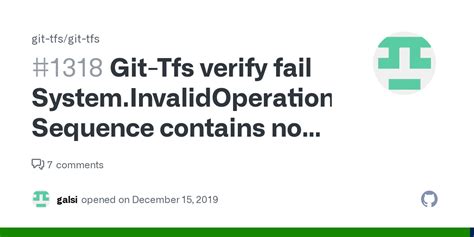 git tfs verify fail systemvalidoperationexception sequence contains